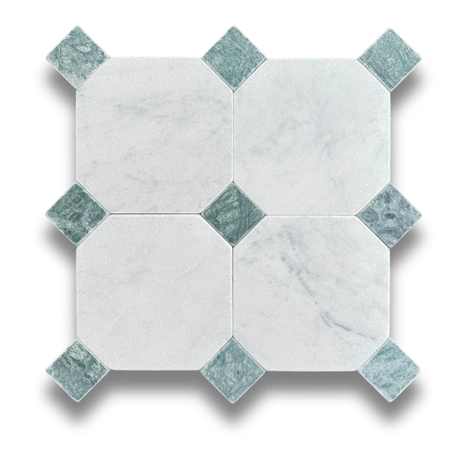 Octagonal Dot Verdi Cristallo Tumbled 45x45mm – Tile Bazaar