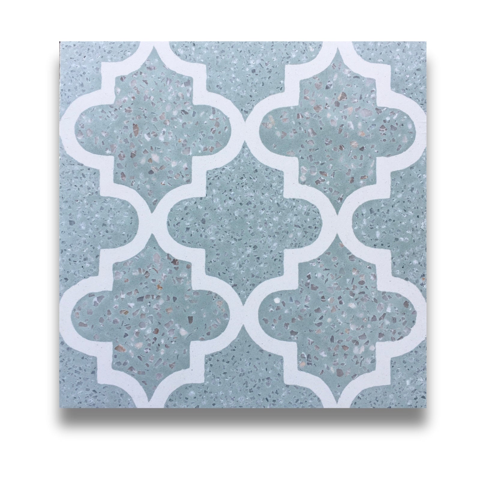 Encaustic Terrazzo White Lantern on Mint 200x200mm – Tile Bazaar
