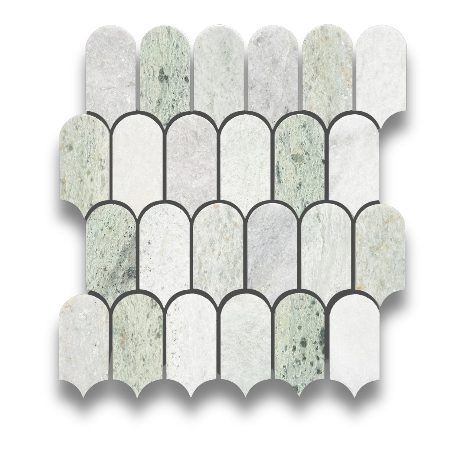 Ares Ming Green Feather – Tile Bazaar