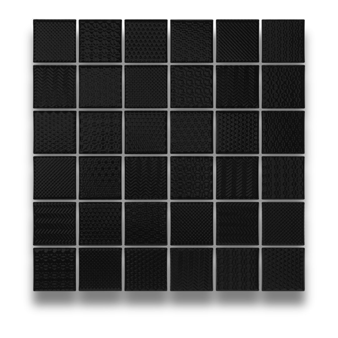 Celadon Graphite Mosaic 47x47mm – Tile Bazaar