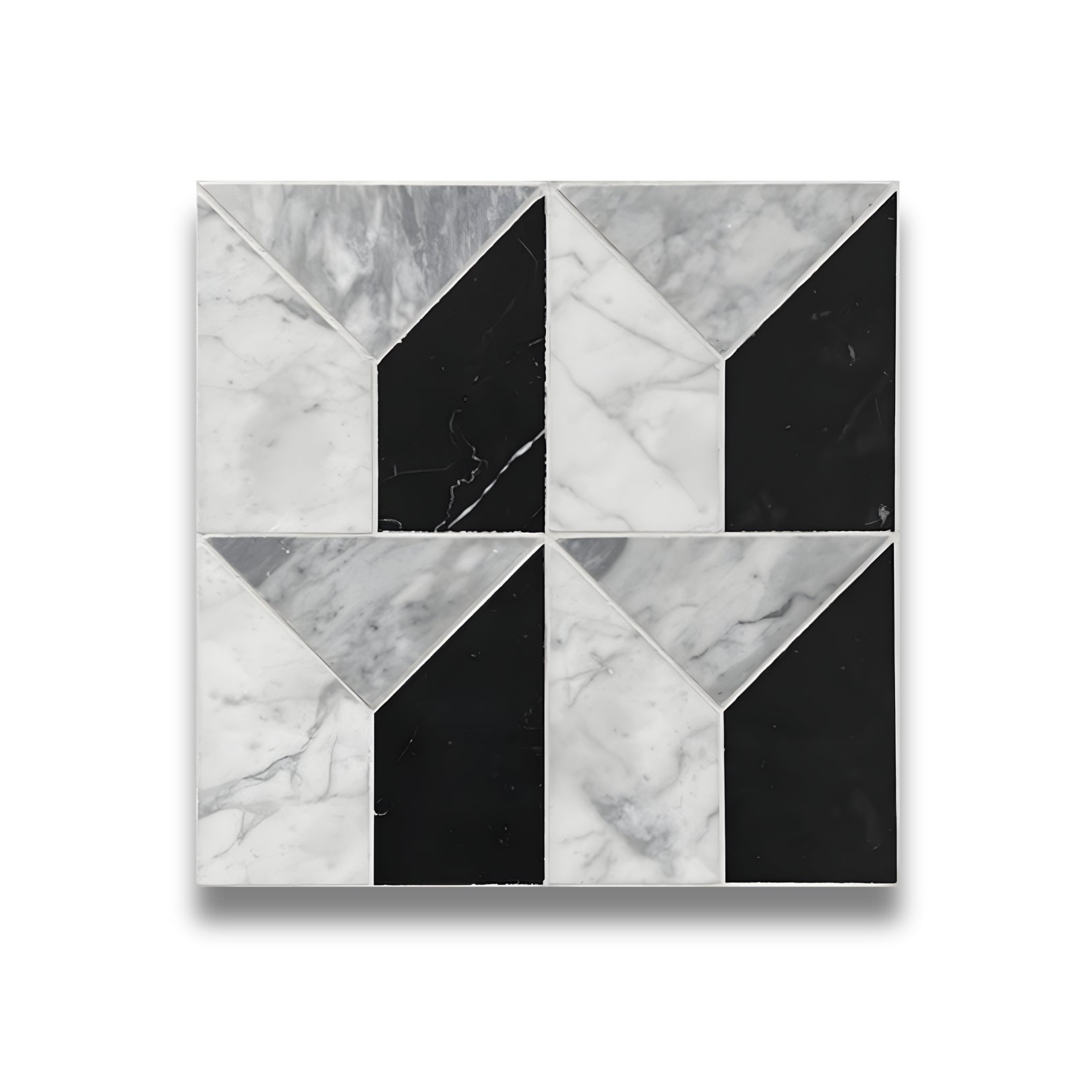 Art Deco Bardiglio, Carrara & Nero Marquina Honed – Tile Bazaar