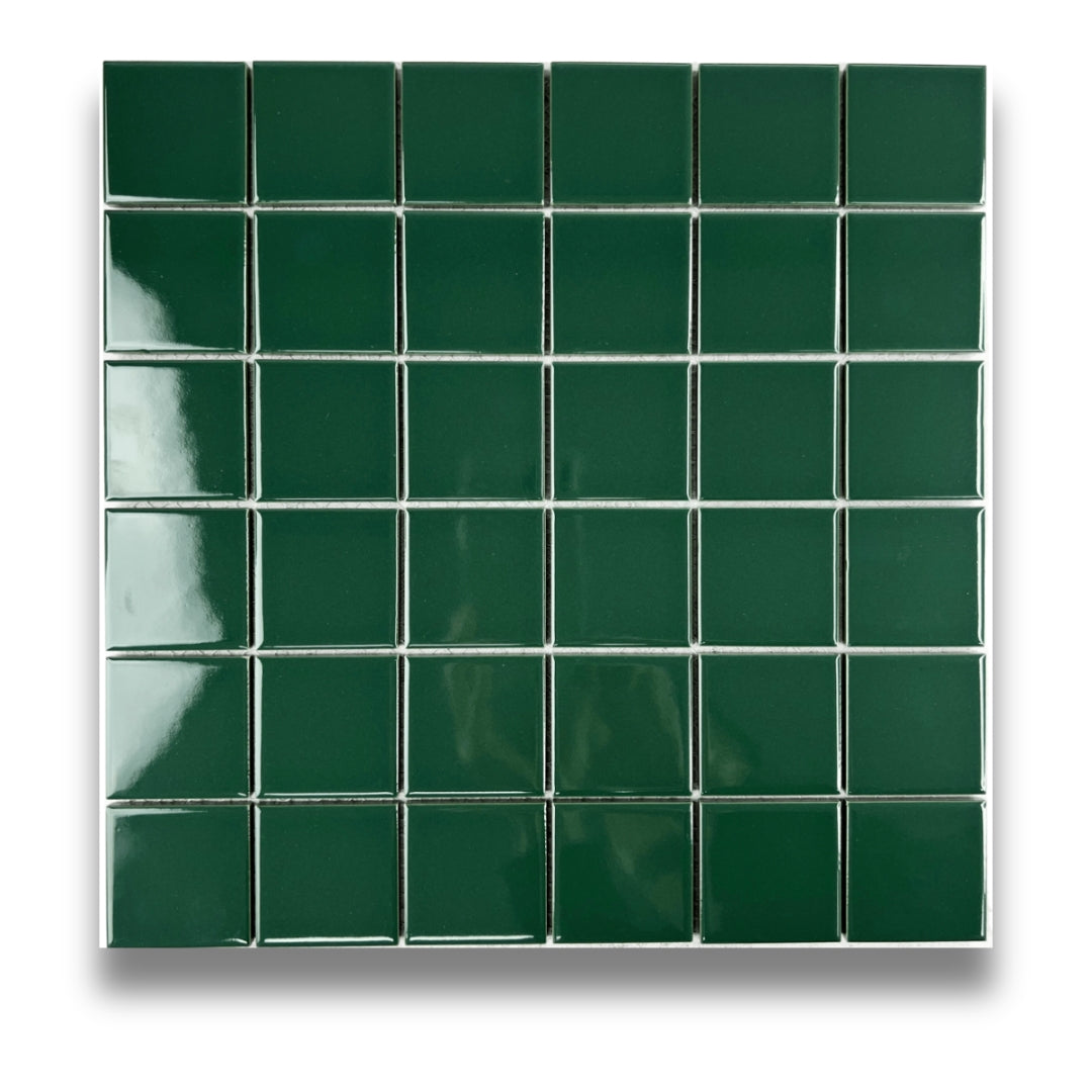 Squares Jade Green Gloss 48x48mm – Tile Bazaar
