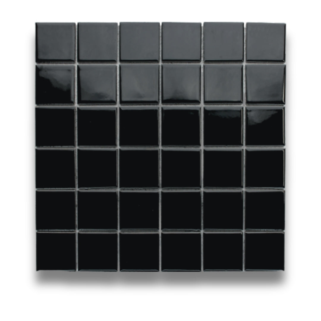 Squares Black Gloss 48x48mm – Tile Bazaar