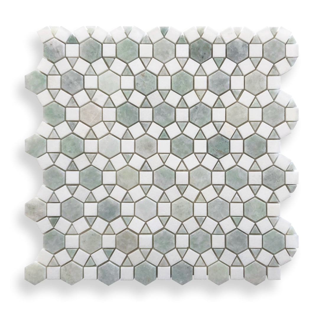 Alhambra Verdi Cristallo & Thassos – Tile Bazaar