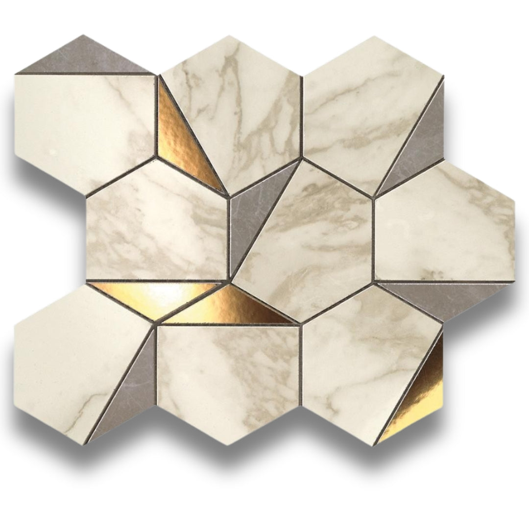 Marvel Edge Gold Gris & Calacatta Mosaic – Tile Bazaar