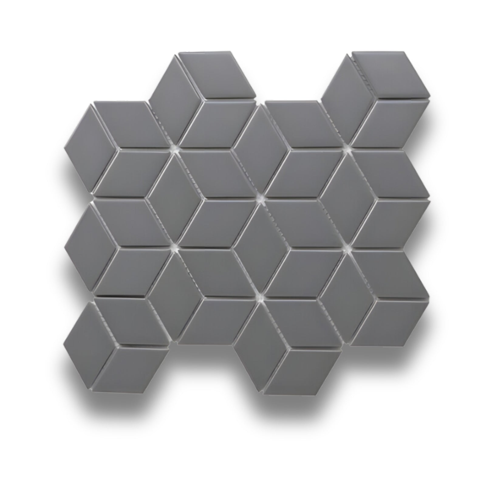 Diamond Cube Grey Matt – Tile Bazaar